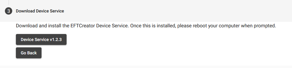 Updating Device Service – EFTCreator