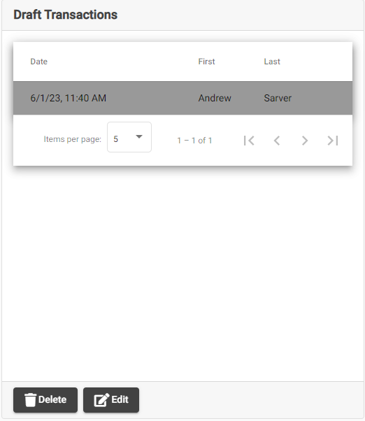 Deleting a Draft Transaction – EFTCreator